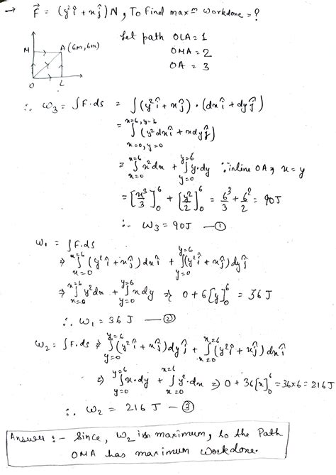 Force Acting On A Particle Moving In The X Y Plane Is F̅ Y 2vec I