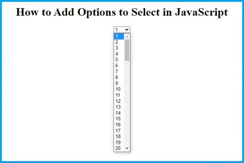 how to add options to select in javascript