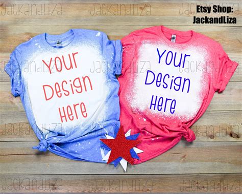 Sublimation Heather Red Bleached Gildan Softstyle Tshirt Etsy