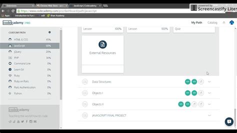 codecademy complete skills including html css js and jquery youtube