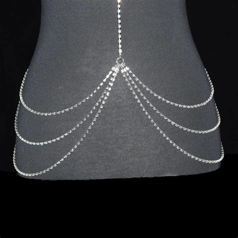 Sexy Body Jewelry Bikini Body Chain Rhinestone Multi Layer Tassel
