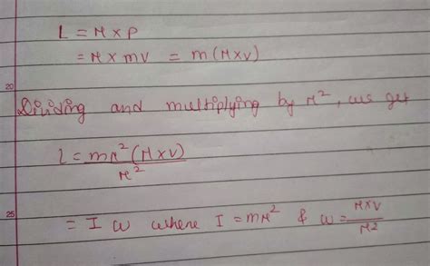 derive a relation between angular momentum moment of