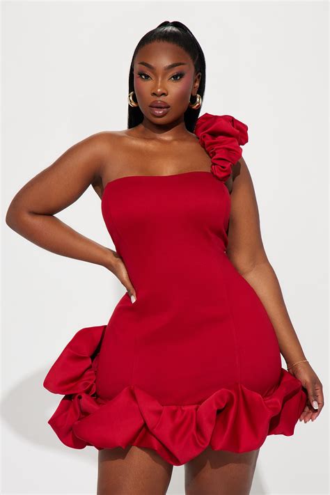 Wilma Ruffle Mini Dress Red Fashion Nova