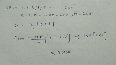 find the sum of the first 200 natural number