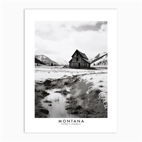 Poster Of Montana Black And White Analogue Photograph 1 Art Print By