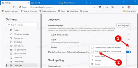 habilitar o deshabilitar la oferta para traducir páginas en microsoft