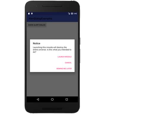 android alert dialog with one two and three buttons