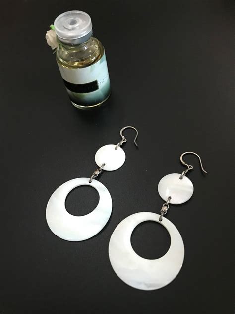 Mother Of Pearl Dangle Earrings With Sterling Silver Seashell Etsy
