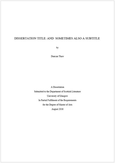how to create a title page for your dissertation example