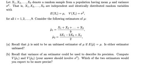 solved let x1 x2 x denote a random sample from a