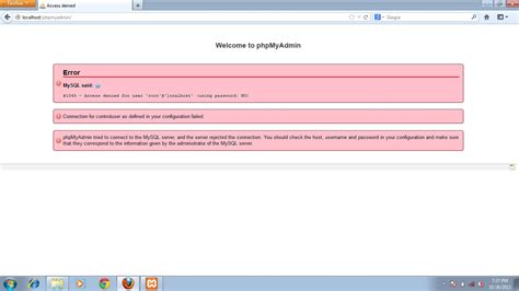 top news mengatasi error phpmyadmin 1045 access denied