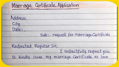 Marriage Certificate Application How Do I Write A Letter Of Marriage