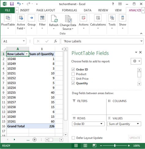 ms excel 2013 how to create a pivot table