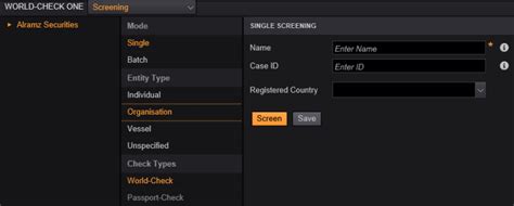 can any one help how to apply world check one screening as
