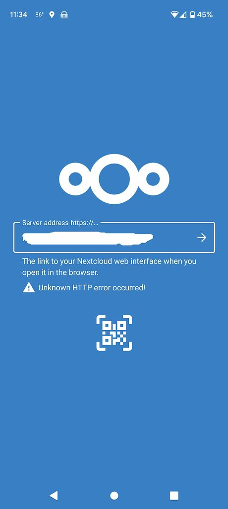 nextcloud android app unknown error occured ℹ️ support