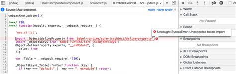 webpack syntaxerror unexpected string