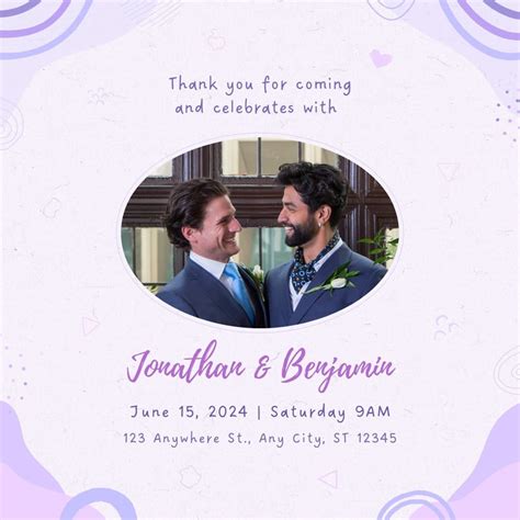 Free Custom Printable Same Sex Wedding Invitation Templates Canva
