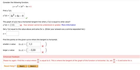 Solved Consider The Following Function Y X3 3x2−9x 6 Find