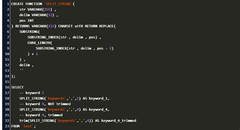 mysql split string code example