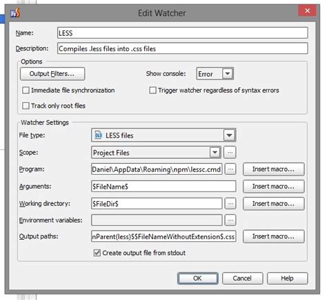 npm yuicompressor and or uglify js does not work in phpstorm stack