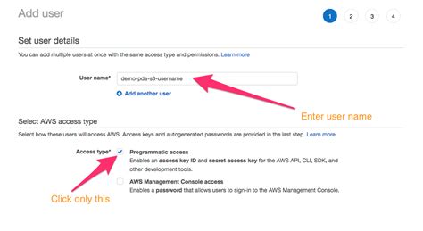 how to create amazon s3 bucket and get user access key prevent direct