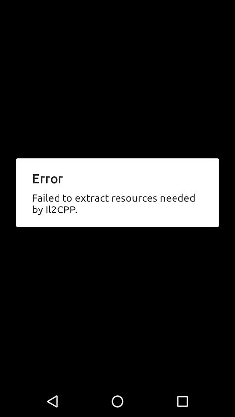 error failed to extract resources needed by il2cpp pokemongo