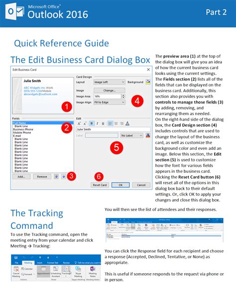 Mouse Training London Ltd Outlook 2016 Quick Reference Guide Part 2