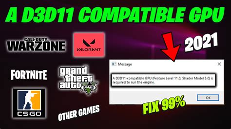 a d3d11 compatible gpu feature level 11 0 shader model 5 0 is