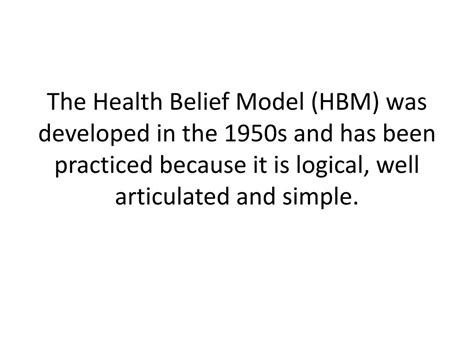 Ppt Health Belief Model Powerpoint Presentation Free Download Id