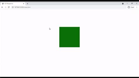 how to set the perspective from where an element is viewed in css