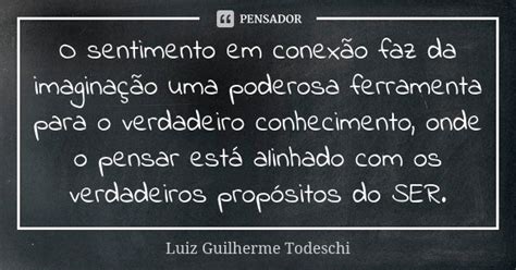 O Sentimento Em Conexão Faz Da Luiz Guilherme Todeschi Pensador