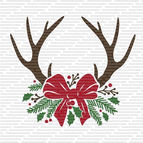 Christmas Antlers Svg Cut File Decal Vector Silhouette