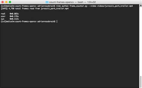count the total number of frames in a video with opencv