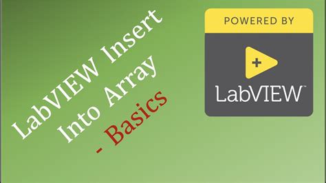 Labview Insert Into Array Basics Youtube