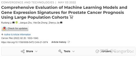 生信期刊推荐合集 17：cancer Research 知乎