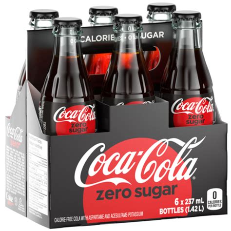 Coca Cola Zero Sugar Glass Bottles 6 X 237 Ml Voilà Online Groceries