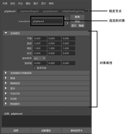 属性编辑器 attribute editor