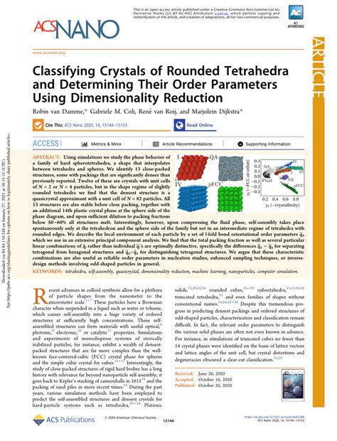 Pdf Classifying Crystals Of Rounded Tetrahedra And Determining Their