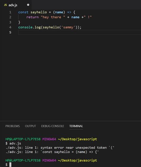syntax can t run my javascript code directly on system stack overflow