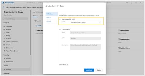 step 2 configuring project online azure devops integration fluentpro