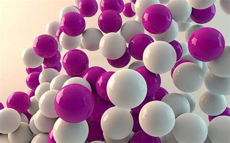 Ilustración De Bolas De Color Rosa Y Blanco Bolas 3d Vuelo Forma