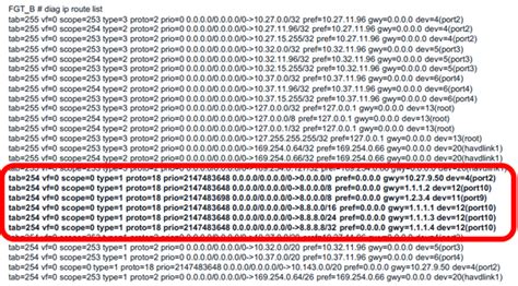 technical tip how to view the routing table on sl fortinet community