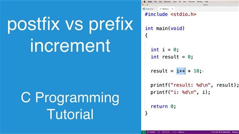 postfix vs prefix increment operator c programming tutorial youtube
