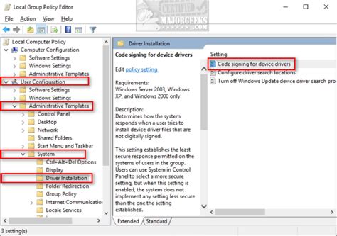 Double Click On Code Signing For Device Drivers Entry