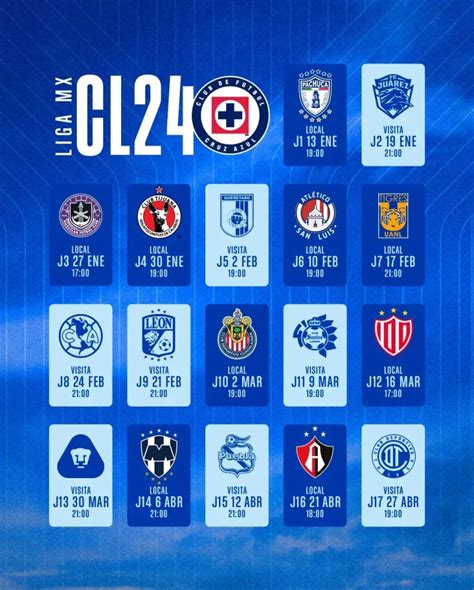 Cruz Azul Calendario Del Clausura 2024 De La Liga Mx Vamos Azul