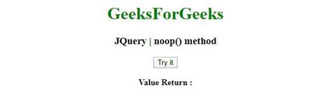 jquery noop method geeksforgeeks