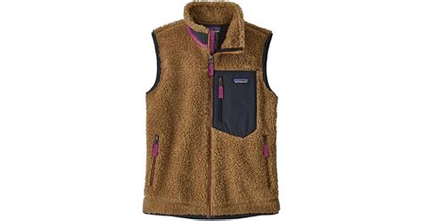 Patagonia Gilet Classic Retro X Fleece Donna Nest Brown Pitch Blue Lyst