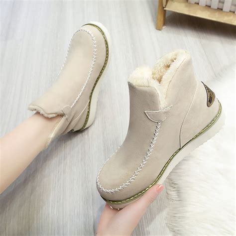 Okbop Womens Low Heeled Mid Calf Boots Winter Chelsea Fashion Warm