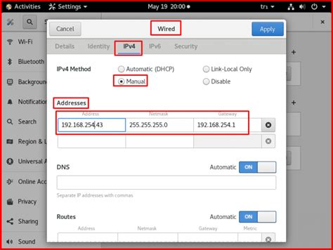 how to configure static ip in centos systemconf