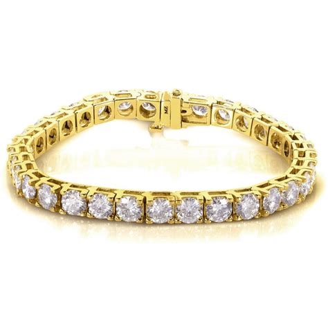 Moissanite Tennis Bracelet 16 12 Ctw 10k Yellow Gold Tennis Bracelet